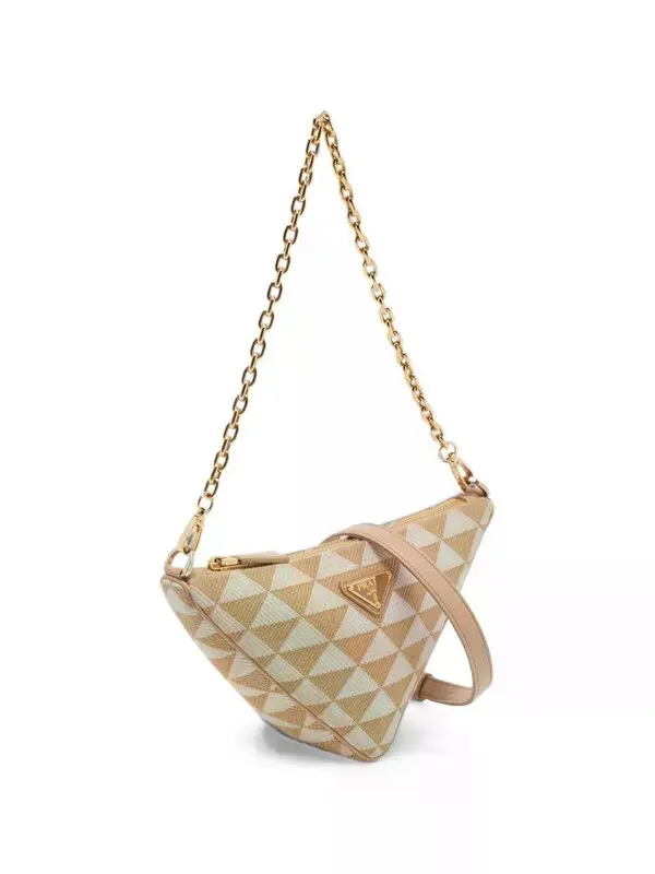 Prada Triangle Symbole Logo-plaque Shoulder Bag - Neutrals
