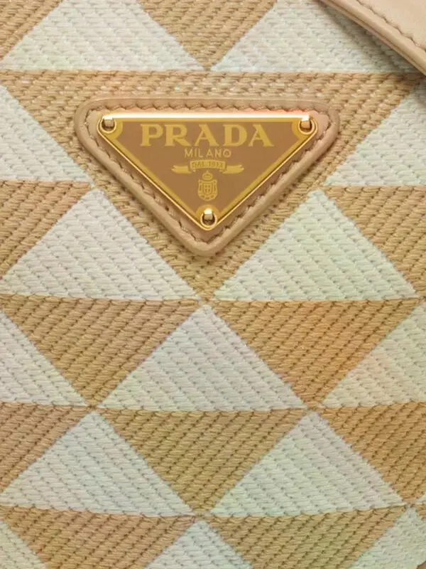 Prada Triangle Symbole Logo-plaque Shoulder Bag - Neutrals