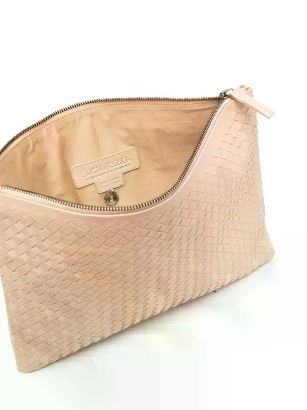 Dragon Diffusion Woven Leather Clutch Bag - Neutrals