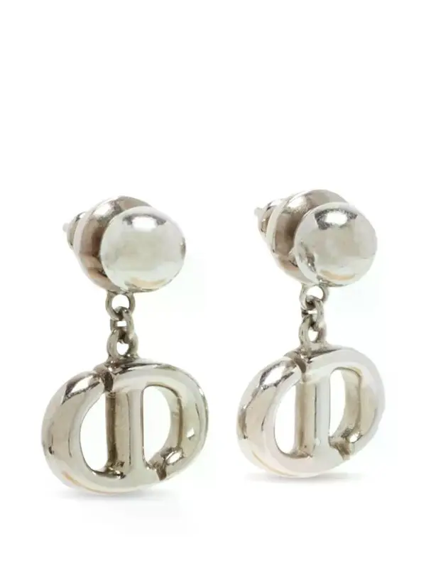 Dior Cd Navy Drop Earrings