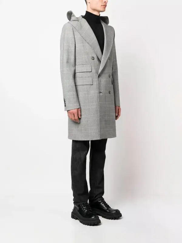 Moschino Double-breasted Plaid-check Coat