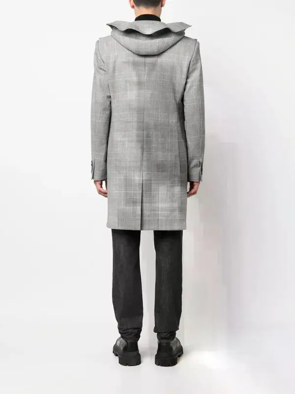 Moschino Double-breasted Plaid-check Coat
