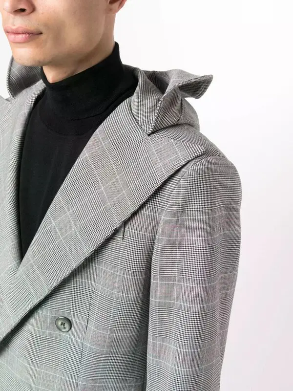 Moschino Double-breasted Plaid-check Coat