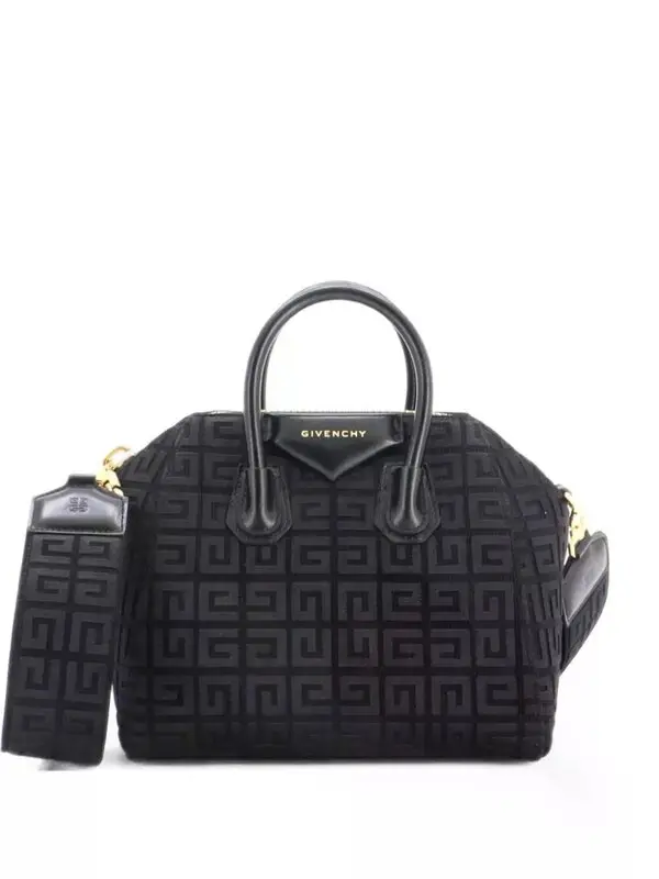 Givenchy Antigona Bag 4g Embroidered Canvas Mini Crossbody Bag - Black
