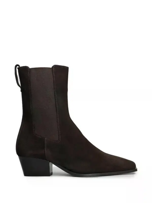 BIBI LOU Suede Square-toe Ankle Boots - Brown