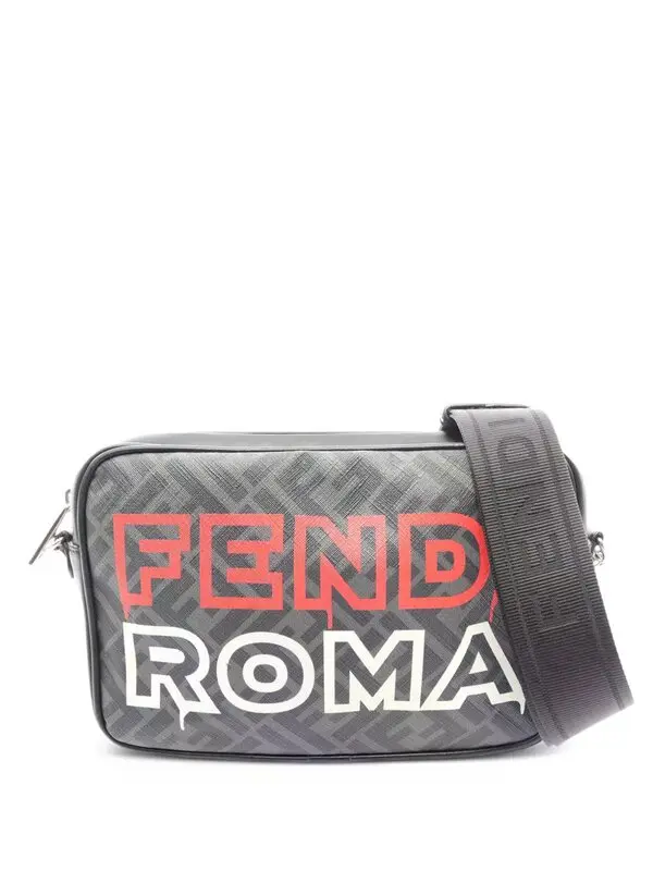 Fendi 2010s Ff Logo-print Messenger Bag - Black