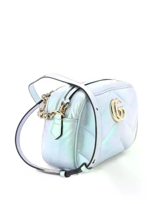 Gucci Gg Marmont Chevron Iridescent Leather Small Shoulder Bag