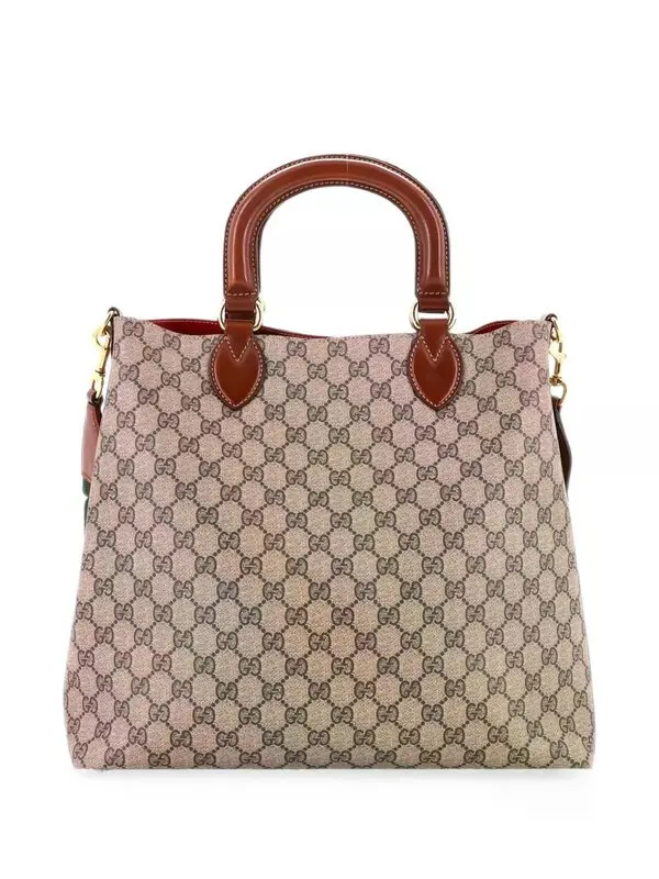 Gucci Reversible Web Gg Coated Canvas Tote Bag