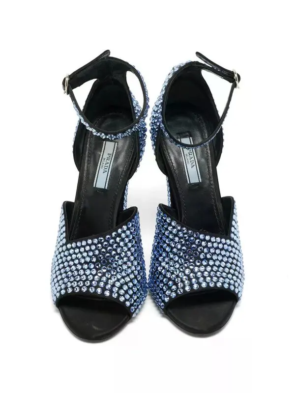 Prada Crystal-embellished Ankle-strap Heeled Sandals
