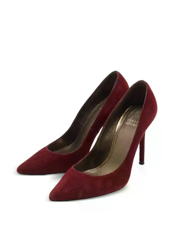 STUART WEITZMAN Pointed-toe Leather Pumps