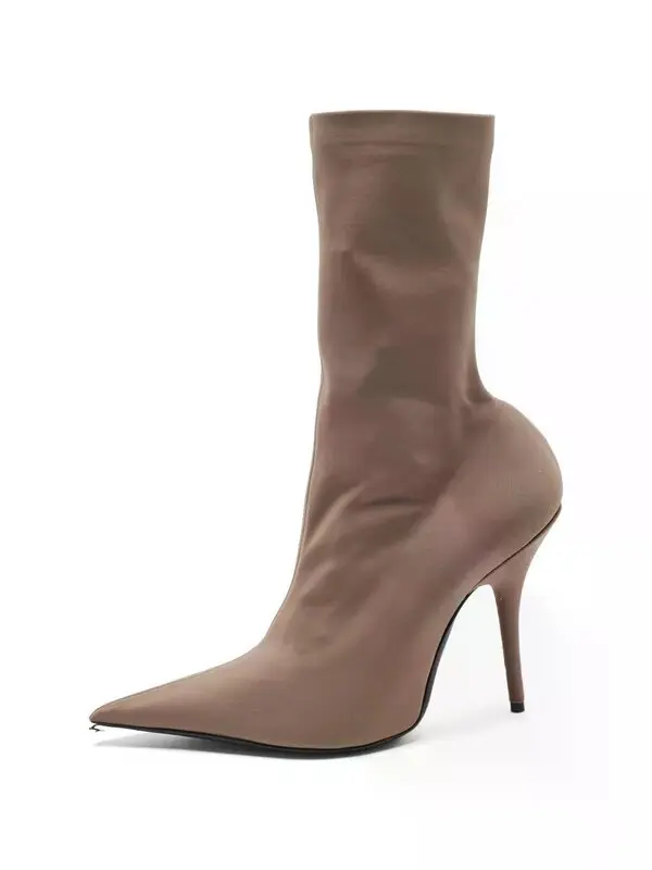Balenciaga Knife Stretch Ankle Boots - Brown