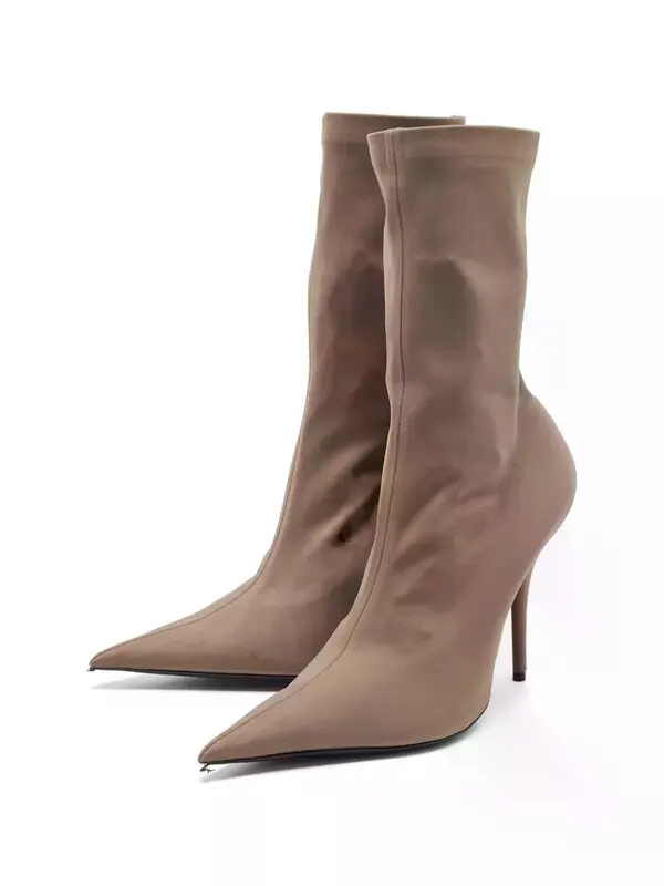 Balenciaga Knife Stretch Ankle Boots - Brown