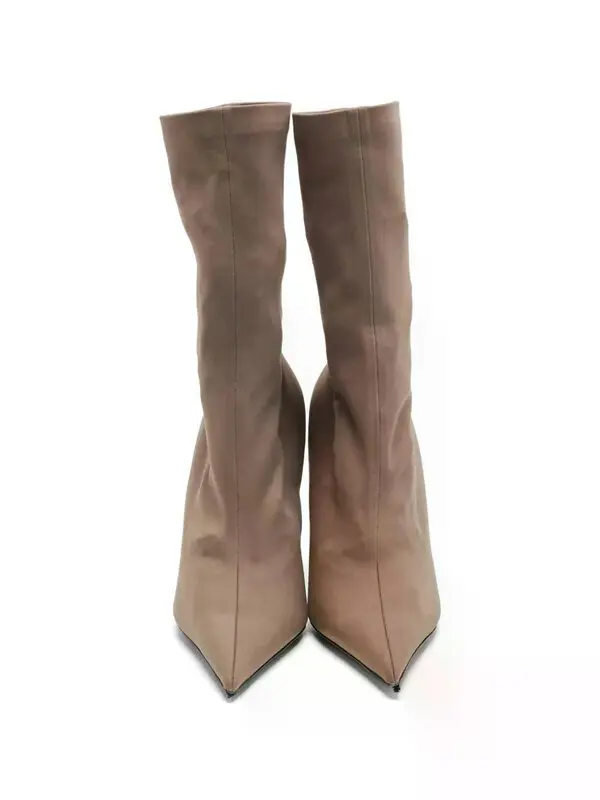 Balenciaga Knife Stretch Ankle Boots - Brown