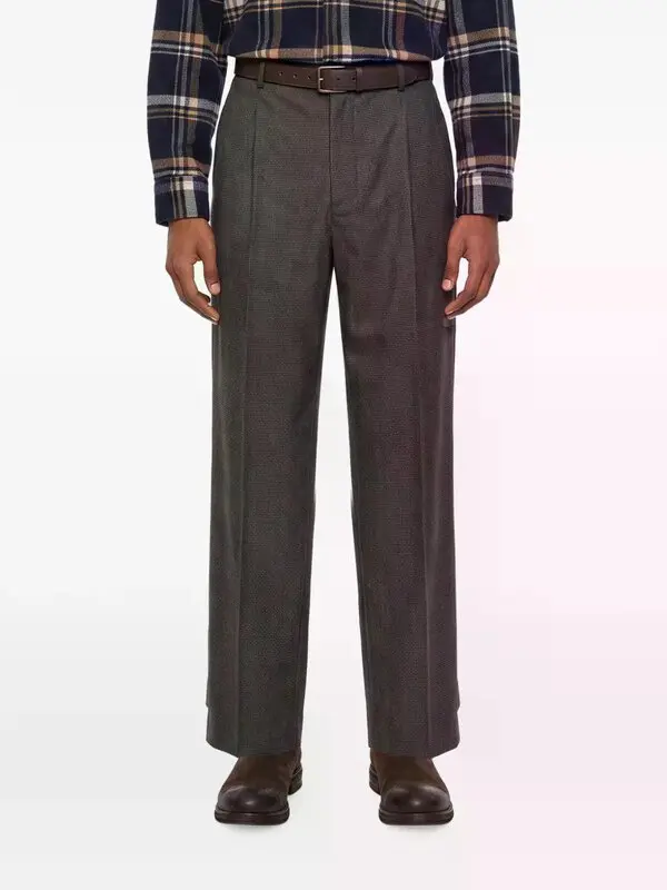 DARKPARK Davide Pleated Pied De Poule Trousers