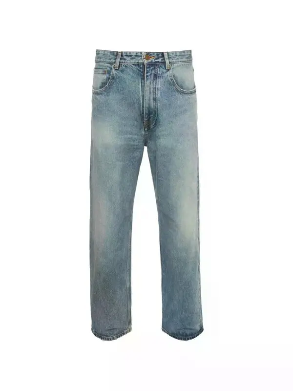 Balenciaga Faded Straight-leg Jeans - Blue
