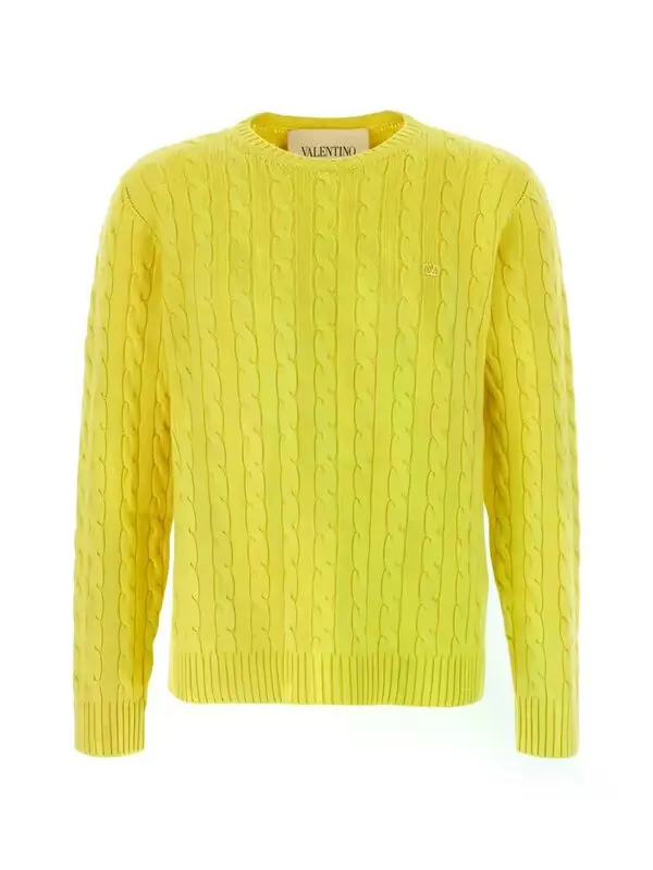 Valentino Garavani Cashmere Cable-knit Pullover With Vlogo