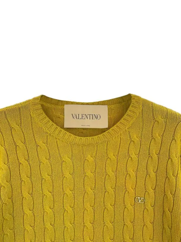 Valentino Garavani Cashmere Cable-knit Pullover With Vlogo