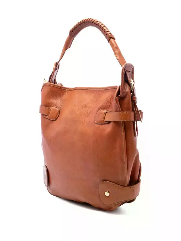 Burberry 2000-2017 Pebbled Leather Turn Lock Tote Bag