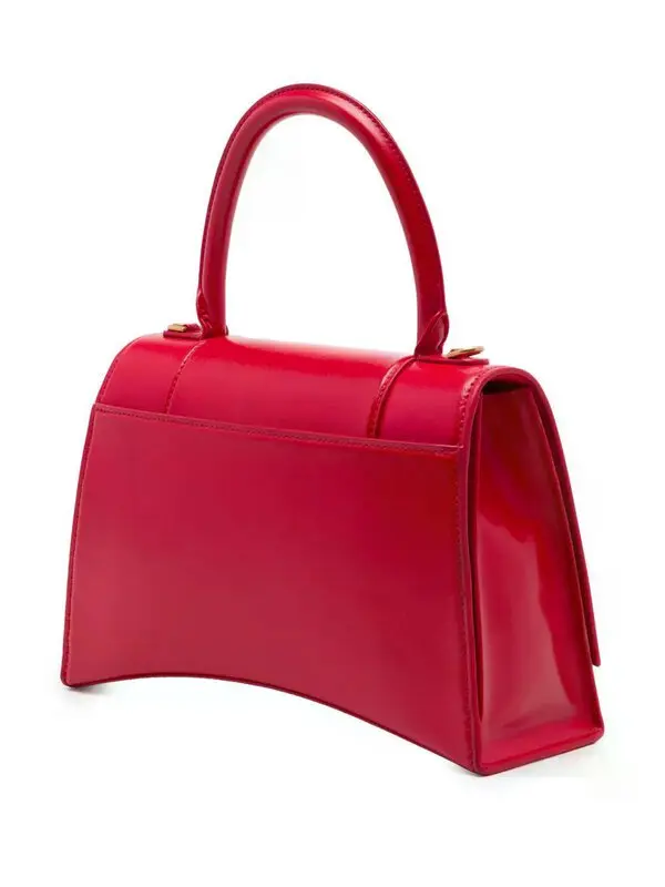 Balenciaga 2020 Medium Shiny Box Calfskin Hourglass Top Handle Bag Satchel