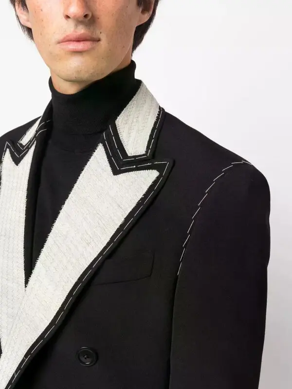 Moschino Contrast-lapels Double-breasted Coat