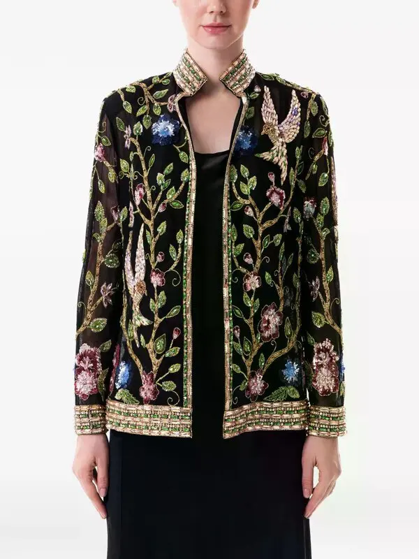 DINA MELWANI Bird Floral-embellished Jacket