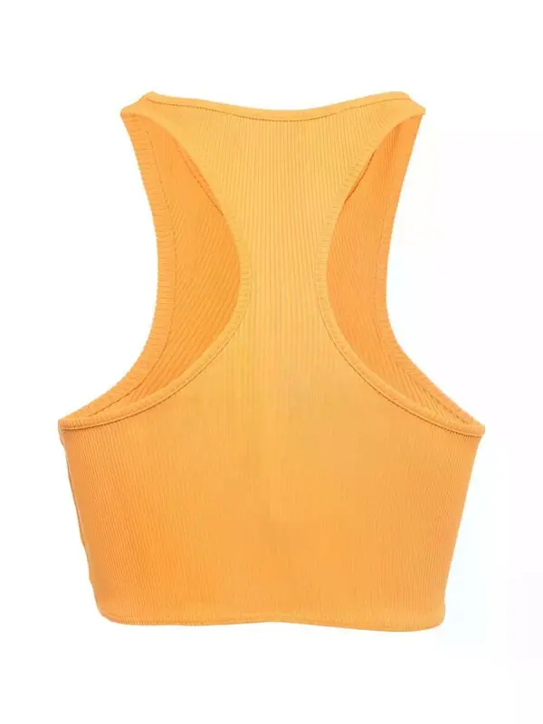 Off-White Off Stamp Print Ribbed Crop Top