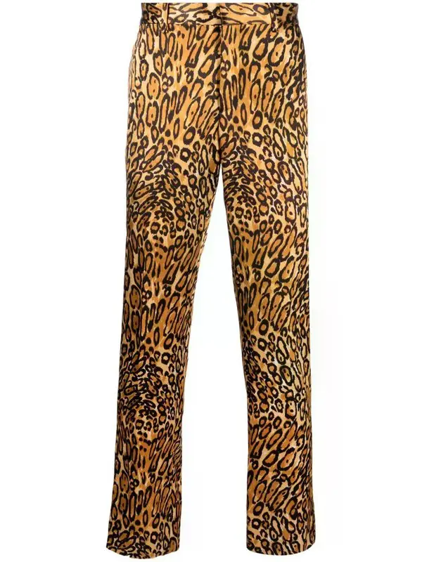 Moschino Animal-print Slim-cut Trousers