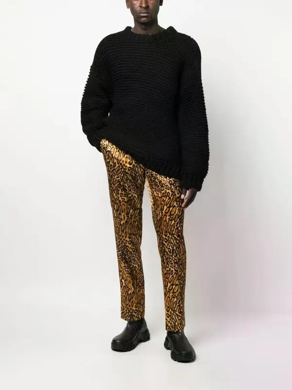 Moschino Animal-print Slim-cut Trousers