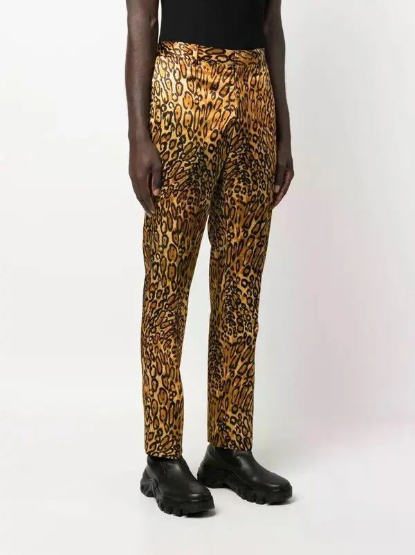 Moschino Animal-print Slim-cut Trousers