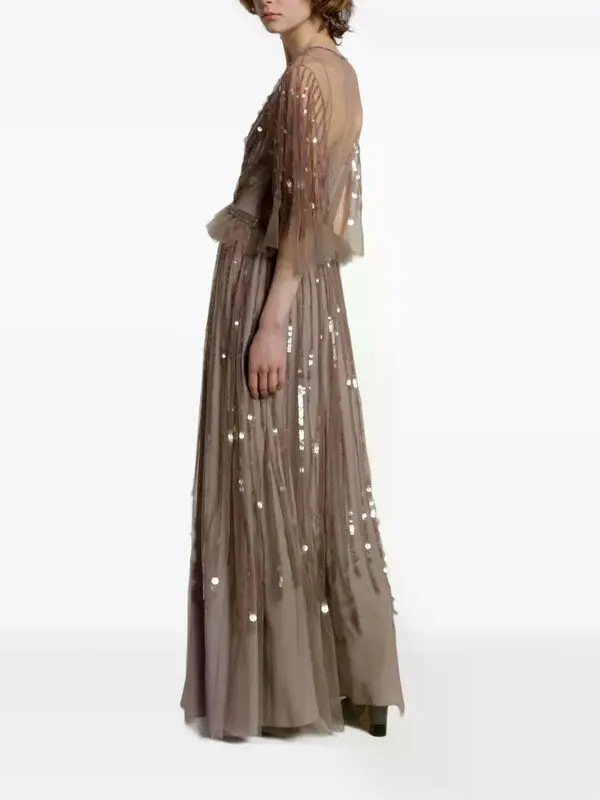 Alberta Ferretti Sequin-embellished Ruffled Maxi Dress