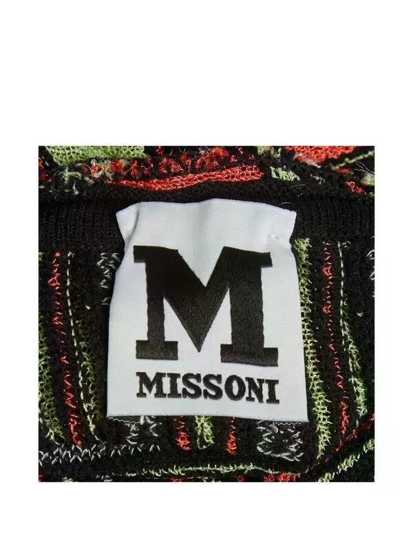 Missoni Sleeveless V-neck Patterned A-line Midi Dress