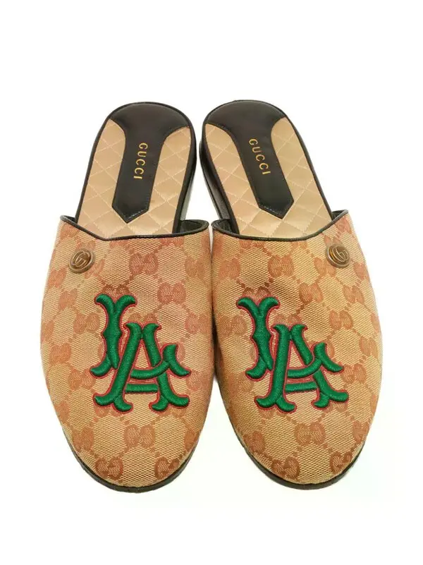 Gucci X Mlb La Dodgers Gg Supreme Mules