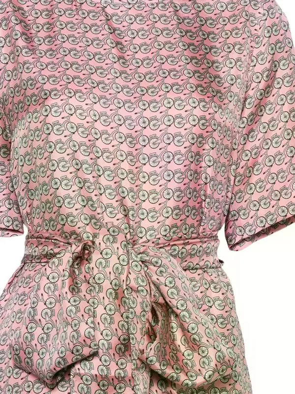 Max Mara Bicycle-print Silk Dress