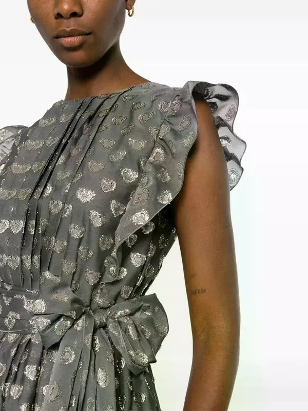 Alberta Ferretti Heart-print Flared Minidress