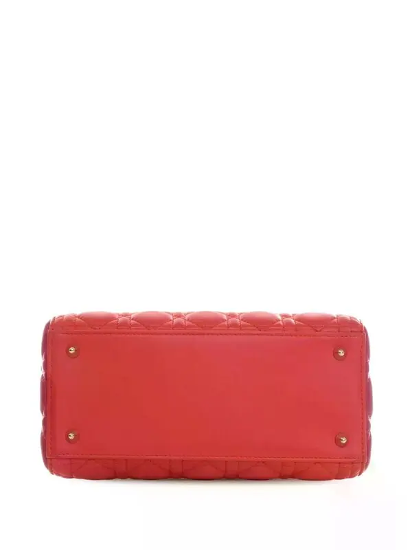 Dior 2014 Medium Bicolor Lambskin Cannage Lady Satchel
