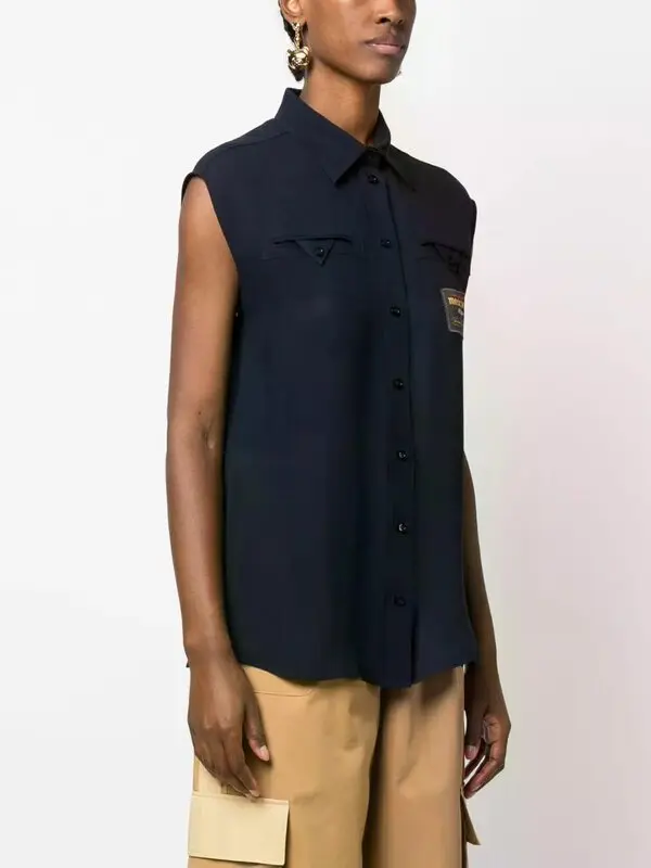 Moschino Sleeveless Silk Shirt