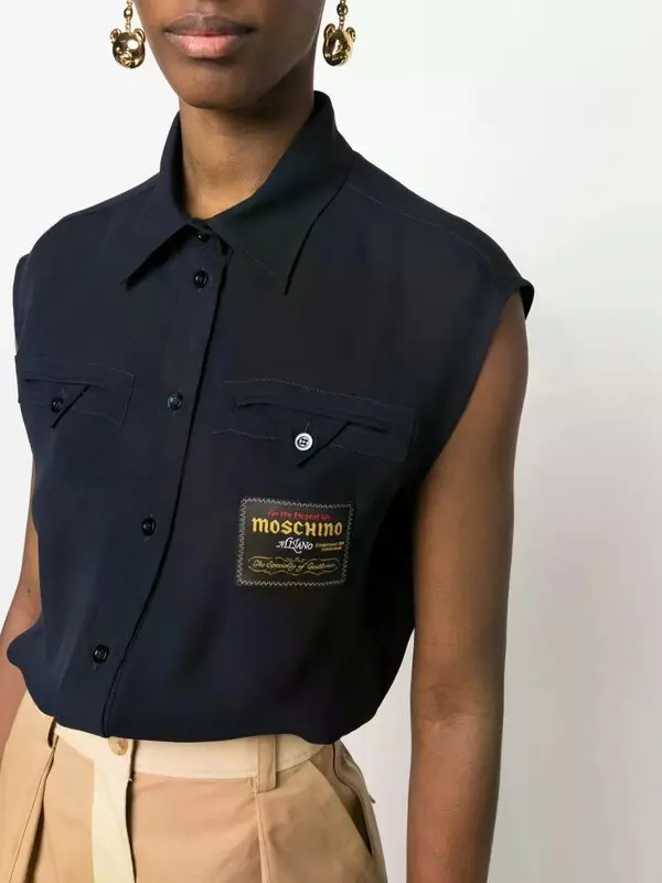 Moschino Sleeveless Silk Shirt