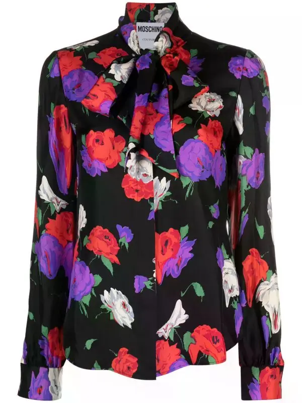 Moschino Floral-print Silk Blouse