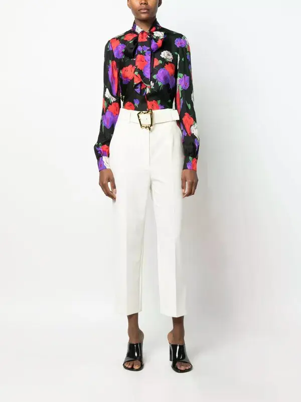 Moschino Floral-print Silk Blouse