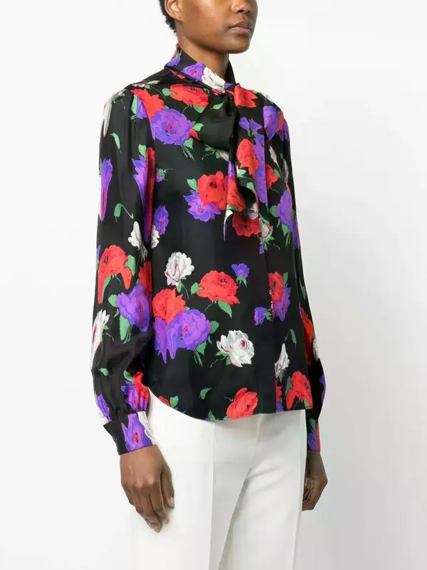 Moschino Floral-print Silk Blouse