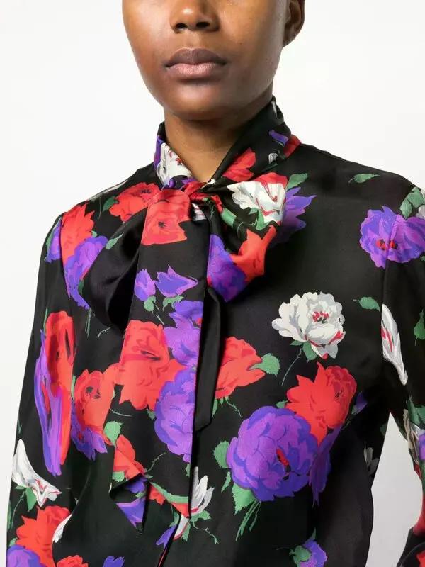 Moschino Floral-print Silk Blouse