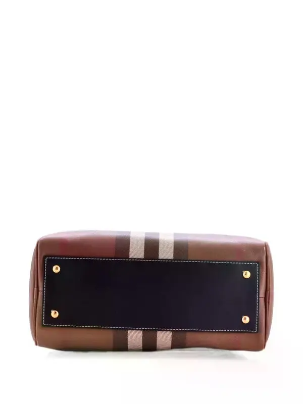 Burberry Bowling Bag Check E-canvas Medium Shoulder Bag - Brown