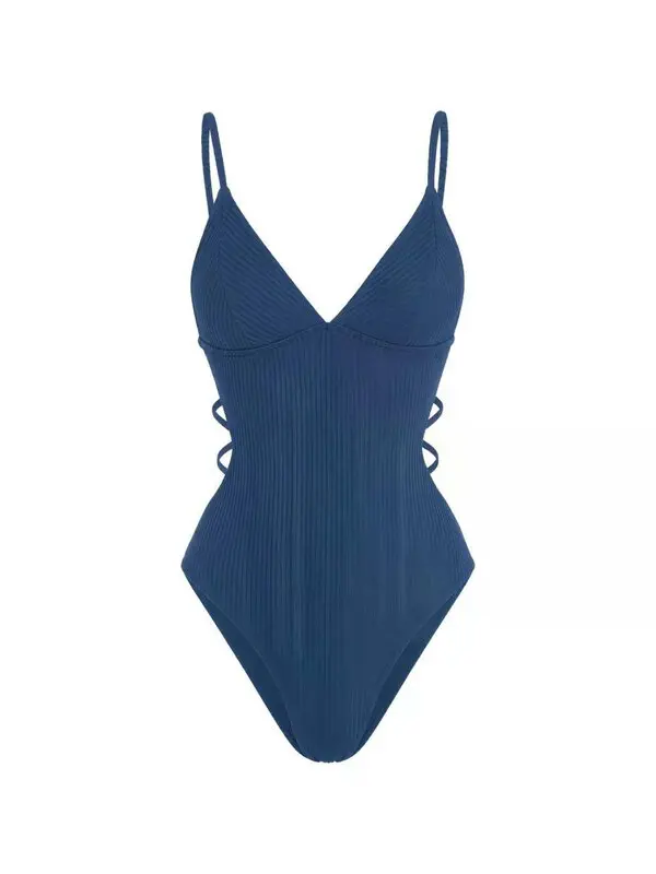 Rip Curl Ribbed Lace-up Swimsuit - Blue