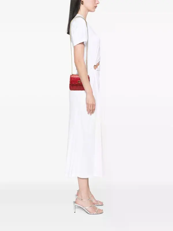 Gucci 2016-2026 Mini Gg Marmont Glazed Wicker Flap Crossbody Bag