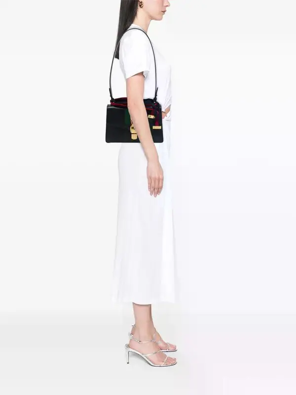 Gucci 2016-2026 Small Calfskin Web Sylvie Satchel