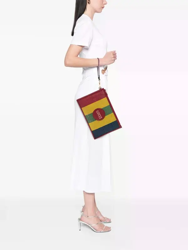Gucci 2000-2015 Baiadera Canvas Striped Clutch Bag
