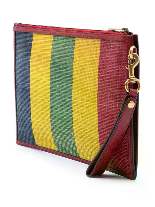 Gucci 2000-2015 Baiadera Canvas Striped Clutch Bag
