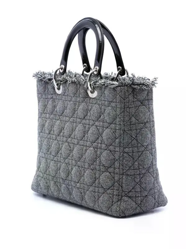 Dior 2011 Large Tweed Cannage Lady Satchel
