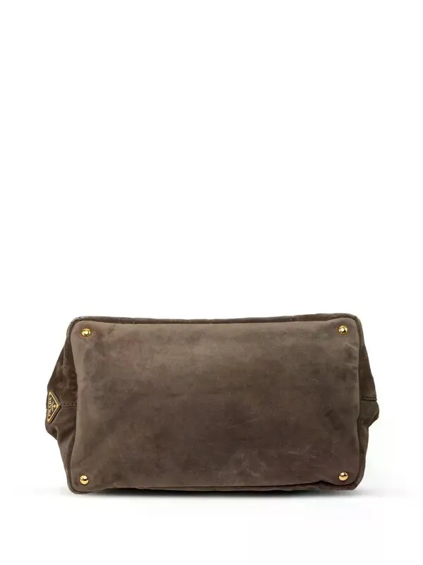 Prada 2013-2026 Large Suede Canapa Logo Tote Satchel