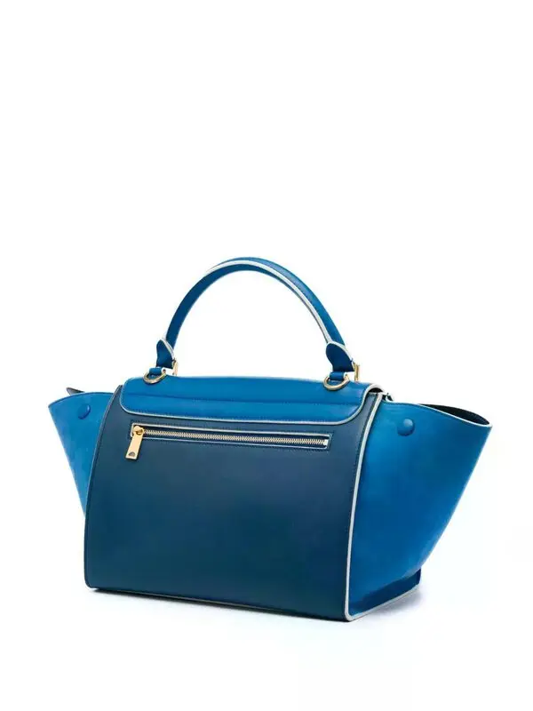 Celine 2015 Small Bicolor Calfskin And Nubuck Trapeze Satchel